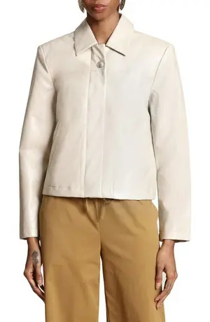 Avec Les Filles Faux Leather Boxy Jacket