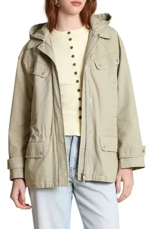 Avec Les Filles Cotton Hooded Field Jacket