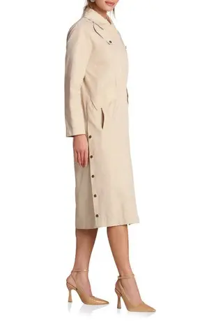 Avec Les Filles Cotton Blend Barn Coat With Side Snaps - Sandy Tan