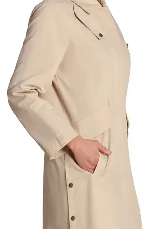 Avec Les Filles Cotton Blend Barn Coat With Side Snaps - Sandy Tan