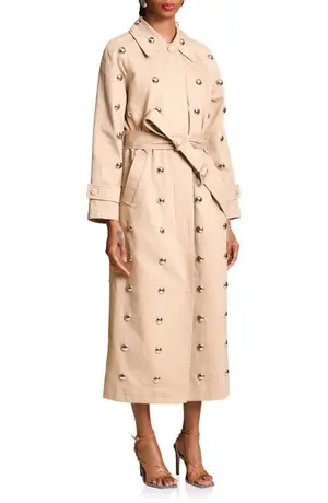 Avec Les Filles Cotton-blend Maxi Trench Coat