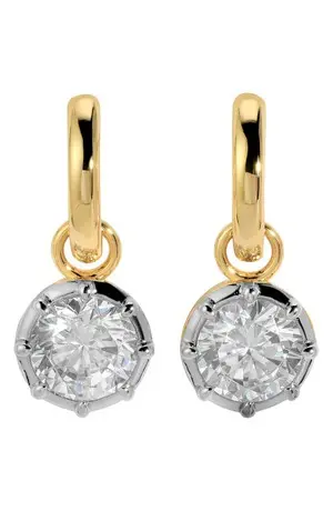 Lili Claspe Grande Celeste Charm Huggie Hoop Earrings - Two Tone