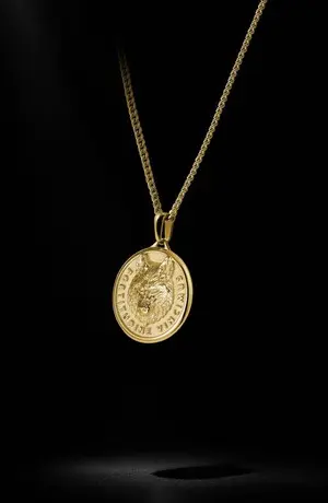 VINCERO Wolf Medallion Pendant Necklace
