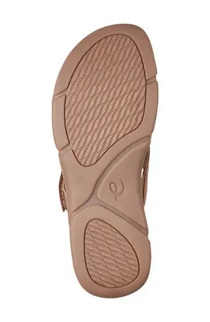 Easy Spirit Leather Slide Sandal - Medium Brown