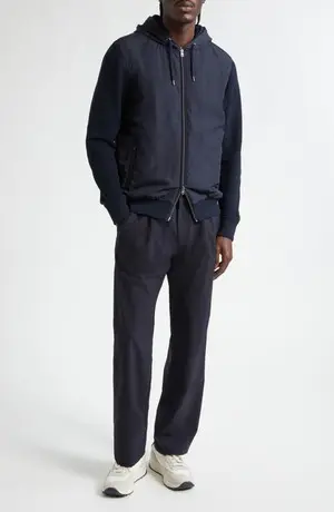 Herno Regular Fit Woolly Trousers - Navy