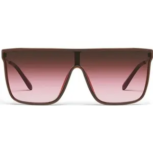 Quay Nightfall Remixed 138mm Shield Sunglasses - Dark Brown/rouge Glow
