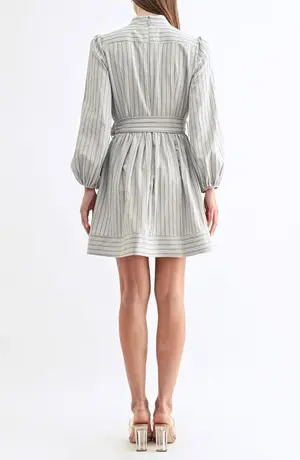 Adelyn Rae Marnie Stripe Minidress - Grey