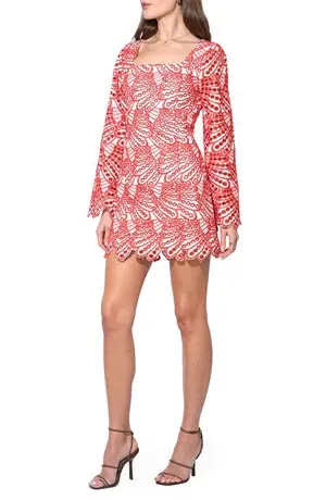 Adelyn Rae Regina Scallop Long Sleeve Minidress
