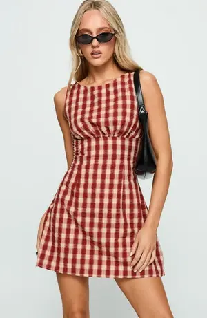Princess Polly Checkered A-line Mini Dress