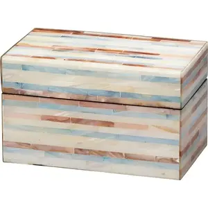 JAMIE YOUNG CO. Roosevelt Mother Of Pearl Decorative Box - Blue