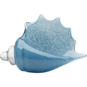 JAMIE YOUNG CO. Triton Hand Blown Decorative Glass Shell - Blue