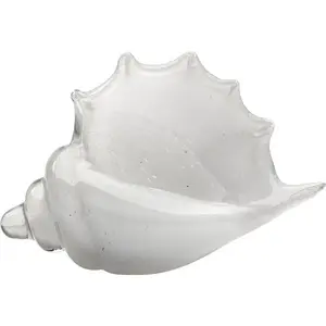 JAMIE YOUNG CO. Triton Hand Blown Decorative Glass Shell - White