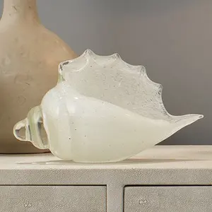 JAMIE YOUNG CO. Triton Hand Blown Decorative Glass Shell - White