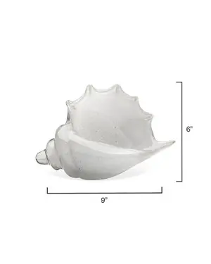 JAMIE YOUNG CO. Triton Hand Blown Decorative Glass Shell - White