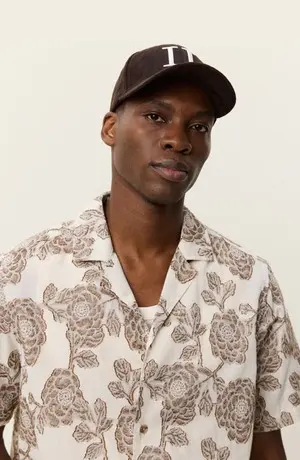 LES DEUX Lesley Floral Jacquard Camp Shirt