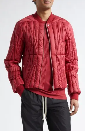 Moncler Geocamo Flight Down Bomber Jacket - Red