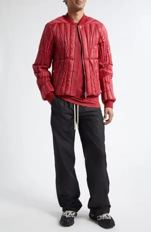 Moncler Geocamo Flight Down Bomber Jacket - Red