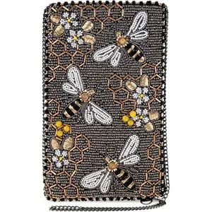 MARY FRANCES ACCESSORIES Bee Awesome Crossbody Phone Bag - Silver