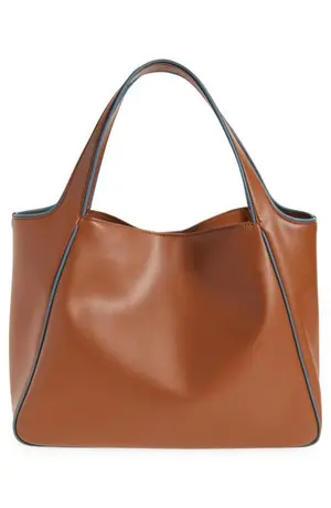 Stella McCartney Perforated Logo Faux Leather Tote - Brandy