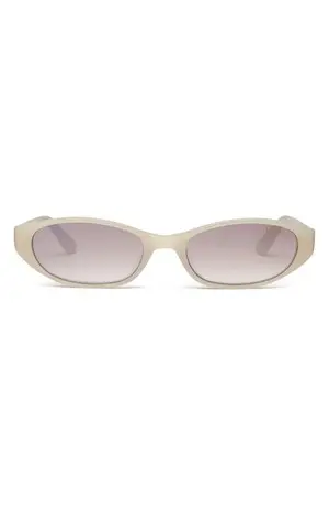Dezi Gisele Oval Sunglasses - Cream/light Brown Faded