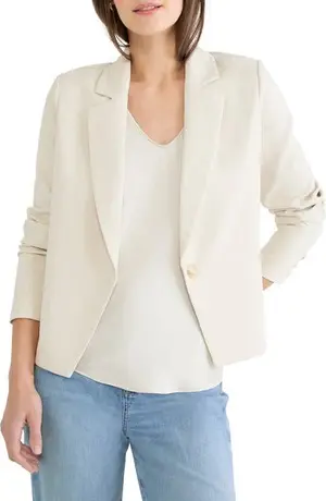 NIC+ZOE Stretch One-button Blazer - Coconut