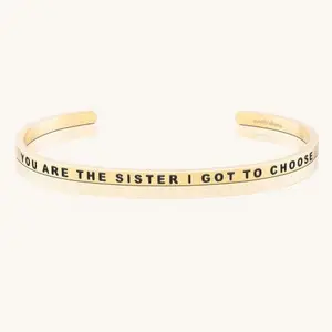 MANTRA You Are The Sister I Got To Choose Bracelet - Yellow Gold