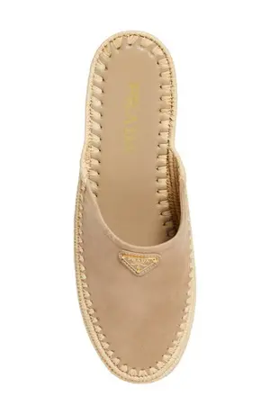 Prada Sabot Raffia Mule - Beige