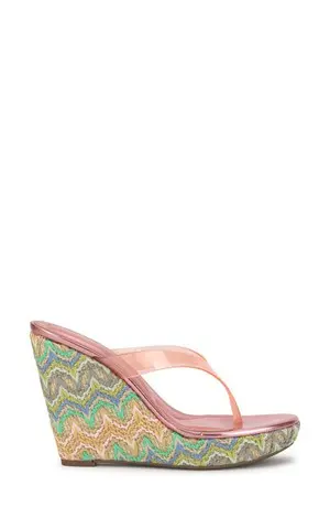 Jessica Simpson Jyseta Platform Wedge Flip Flop - Red 01