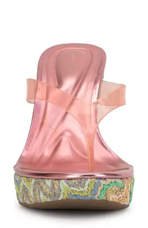 Jessica Simpson Jyseta Platform Wedge Flip Flop - Red 01