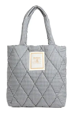 Barbour Riah Gingham Diamond Quilted Tote - Gingham Check