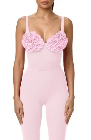 Naked Wardrobe Rosette Bust Bodysuit - Cotton Candy