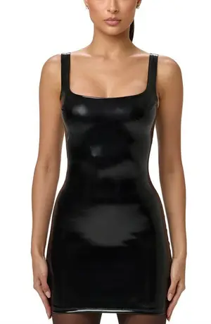 Naked Wardrobe Vinyl Mini Dress