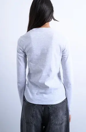 Topshop Everyday Long-sleeve T-shirt - Grey