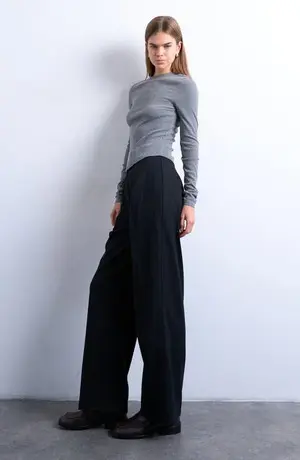 Topshop Ribbed Crewneck Top