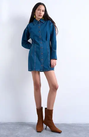 Topshop Denim Mini Shirtdress