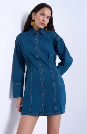 Topshop Denim Mini Shirtdress