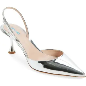 BETZÁBE Sofia Crystal Embellished Metallic Slingback Pumps