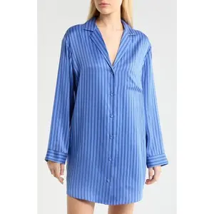 Lunya Stripe Piped Washable Silk Nightshirt