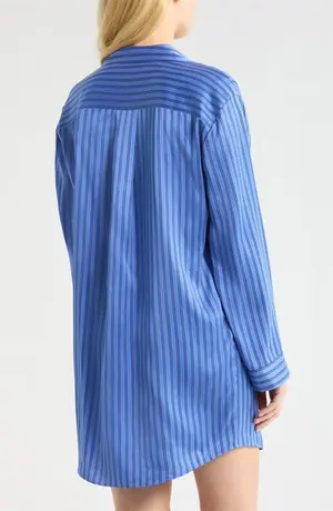 Lunya Stripe Piped Washable Silk Nightshirt