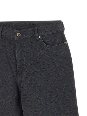 Casablanca Floral Pattern Shorts - Black