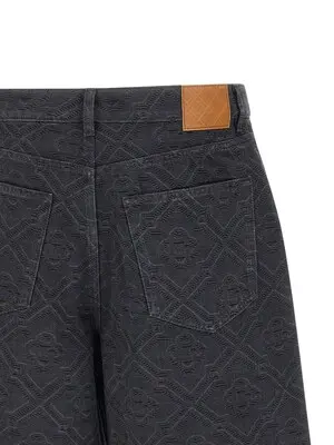 Casablanca Floral Pattern Shorts - Black