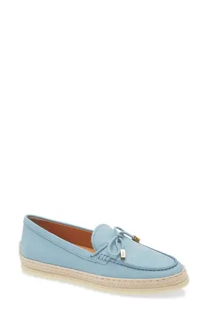 TOD'S Raffia Trim Boat Shoe