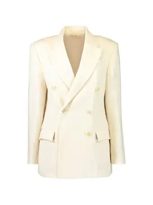 Brunello Cucinelli Linen Double-breasted Jacket - White