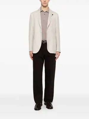 LARDINI Wool And Linen Blazer - Beige