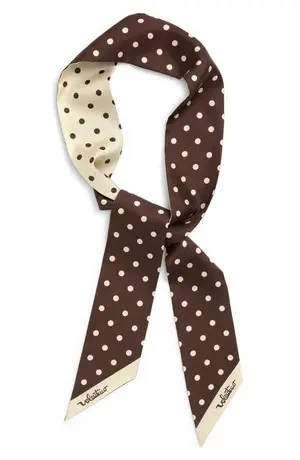 Valentino Garavani Polka Dot Reversible Silk Twill Skinny Scarf
