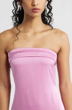 Bp. Strapless Satin Gown - Pink Moonlite