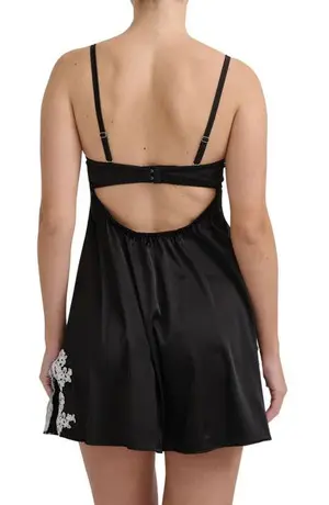 KAT THE LABEL Jean Embroidered Underwire Satin Slip