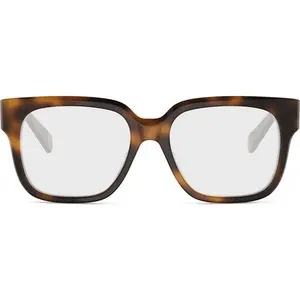 Celine Triomphe 54mm Square Reading Glasses Blonde Havana