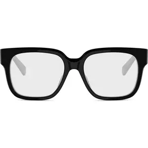 Celine Triomphe 54mm Square Reading Glasses - Shiny Black