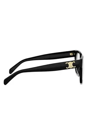 Celine Triomphe 54mm Square Reading Glasses - Shiny Black